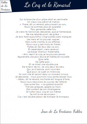 [Fables – pdf] Le coq et le renard – Rallye lecture en ligne